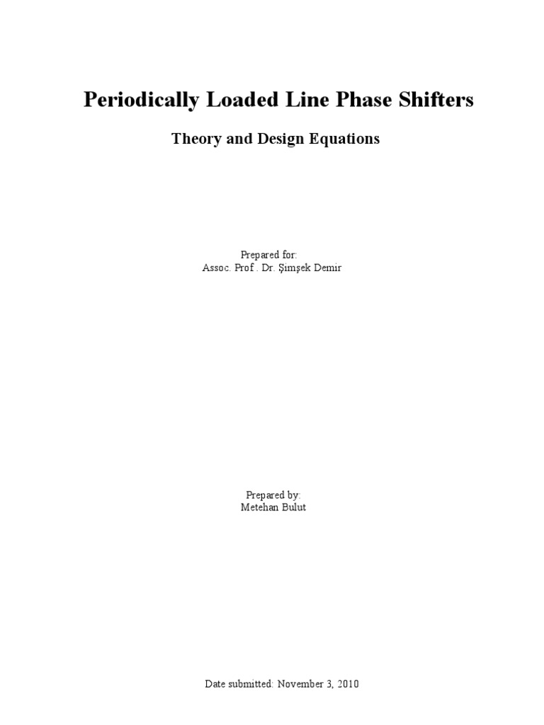 Periodically Loaded Line Phase Shifters Report1 | PDF | Transmission ...
