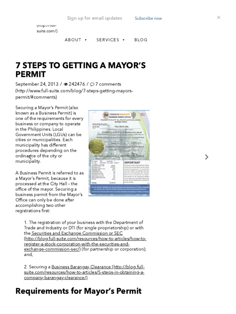 7 Steps To Getting A Mayor's Permit - Business Registration - Full ...