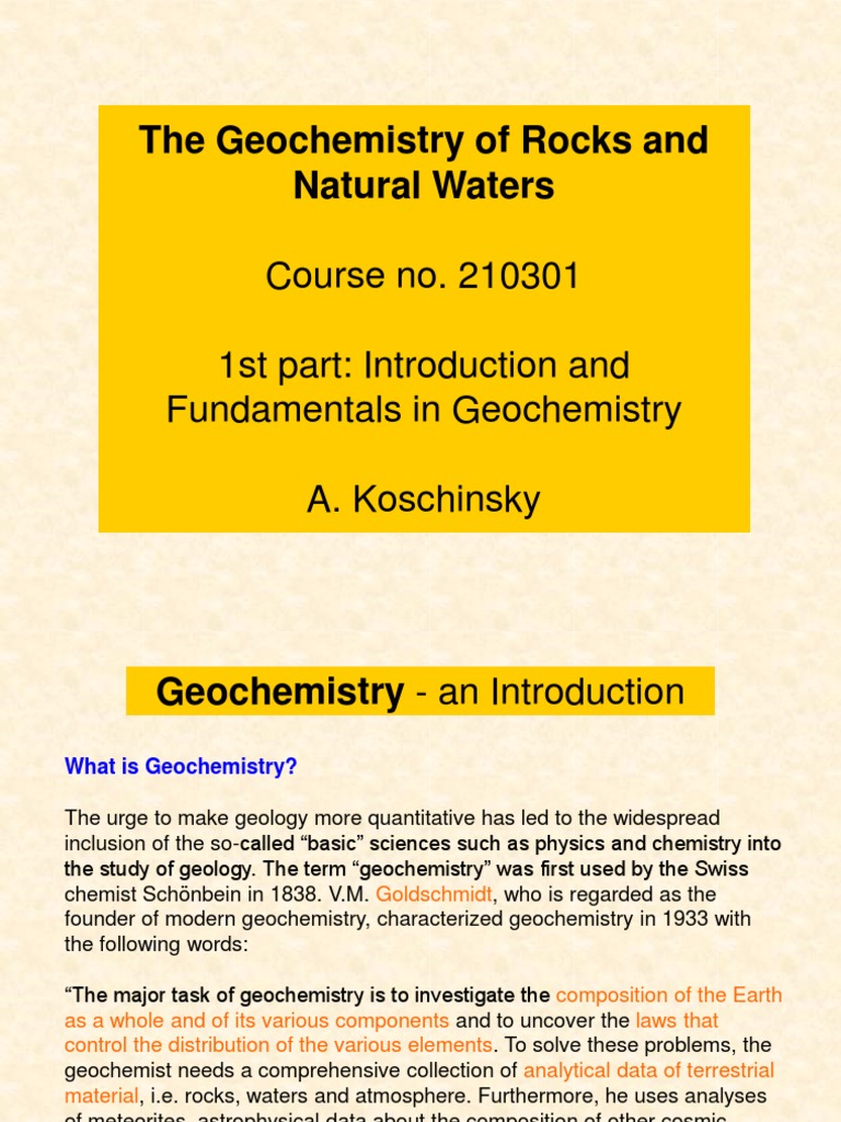 The Geochemistry of Rocks and Natural Waters | PDF | Ionic Bonding ...