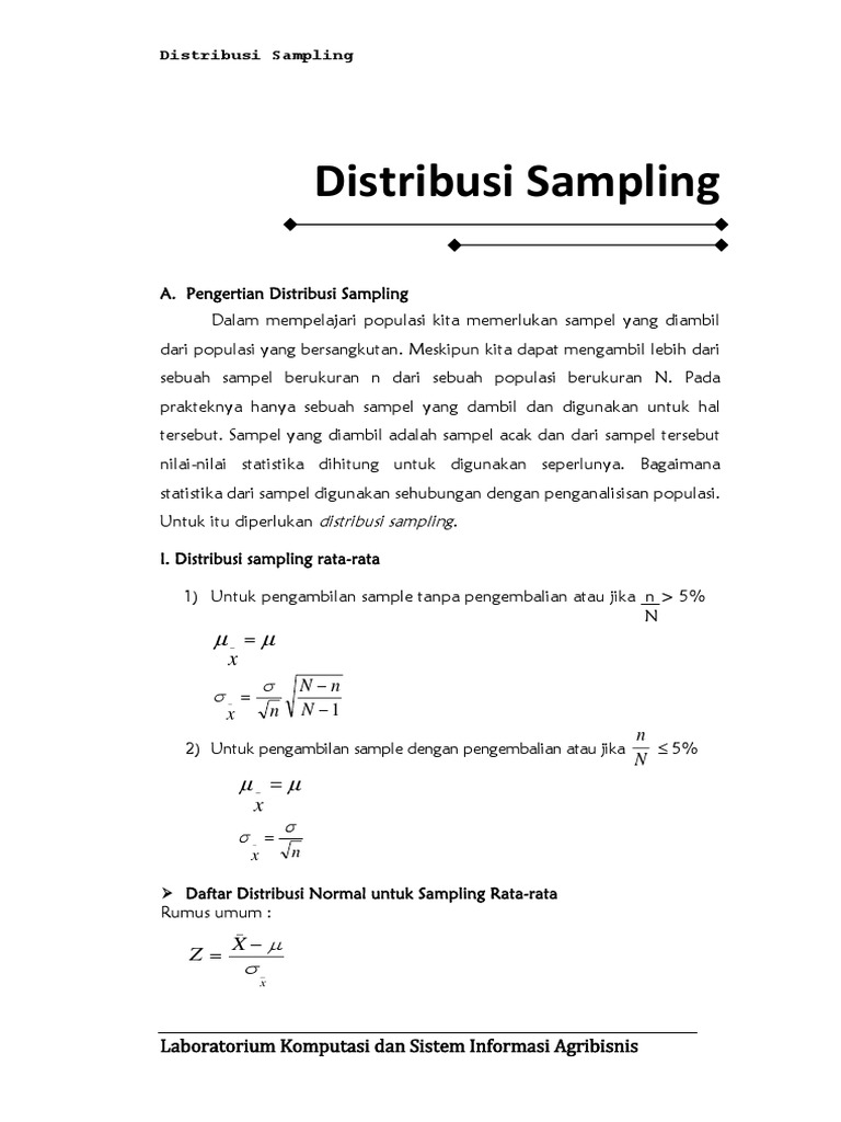 Distribusi Sampling | PDF