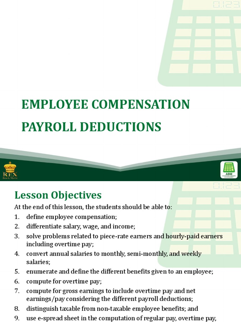 Employee Compensation + Payroll Deductions | PDF | Payroll | Piece Work