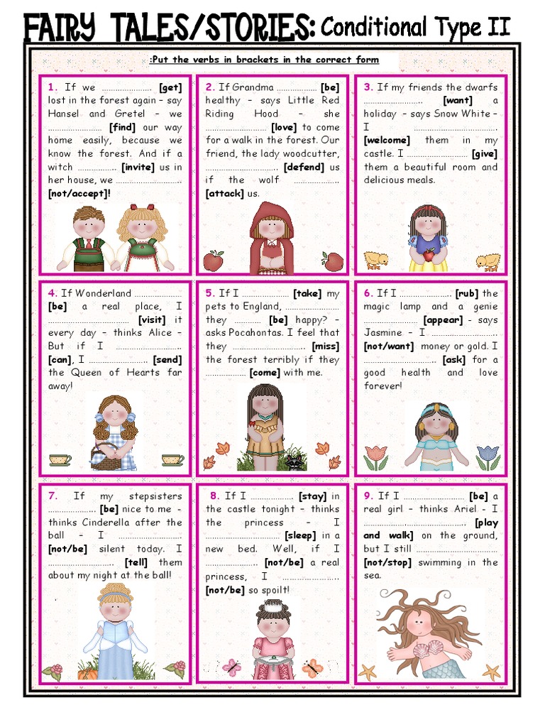 Conditional Sentences Type II Fairy Tales | PDF | Home & Garden | Art