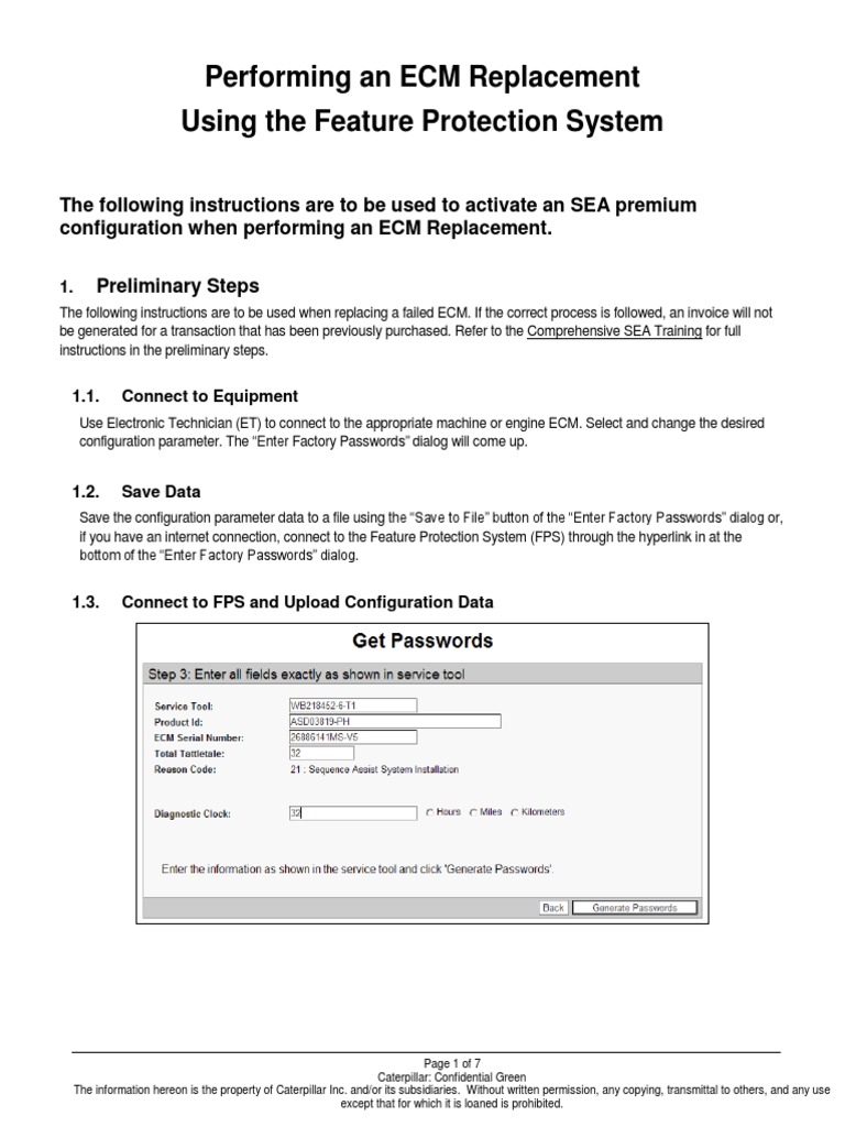 Performing An ECM Replacement Using The Feature Protection System | PDF ...