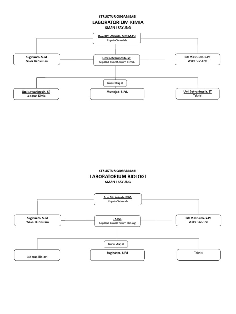 Struktur Organisasi Per - Laboratorium | PDF
