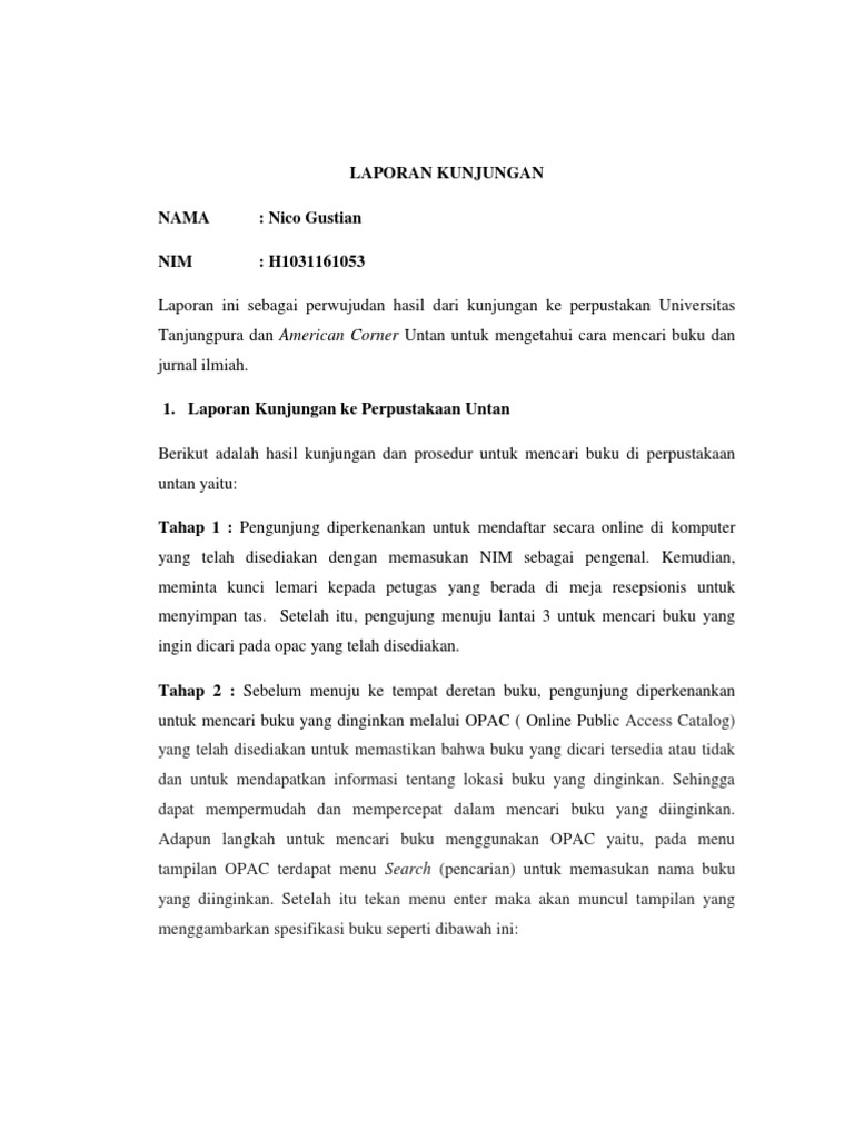 Laporan Kunjungan | PDF