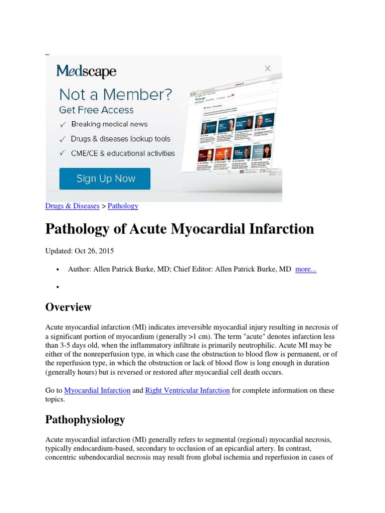 Pathology of Acute Myocardial Infarction | PDF | Coronary Circulation ...