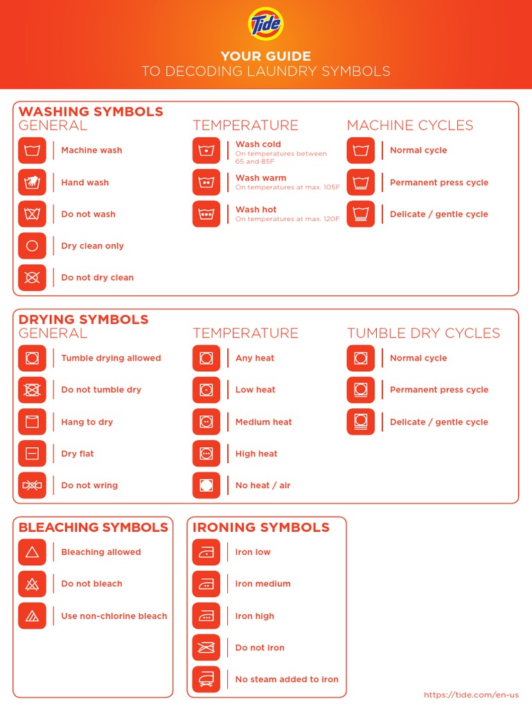 Tide Your Guide To Decoding Laundry Symbols | PDF | Laundry | Domestic Life