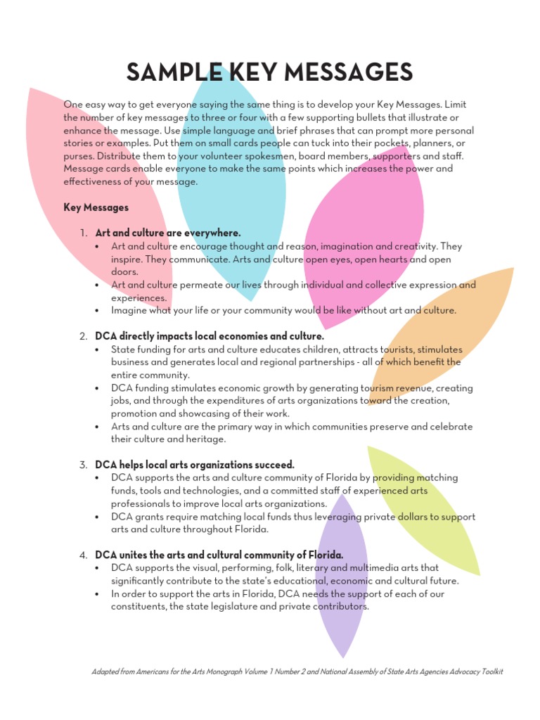 Developing Powerful and Consistent Key Messages to Advocate for the ...