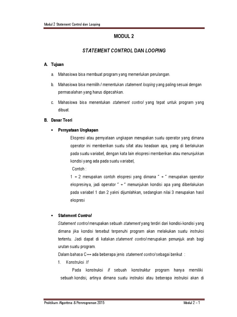 Pengendalian Statement dan Looping | PDF