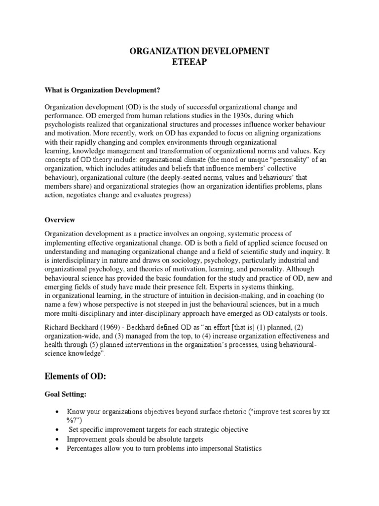 Organization Development | PDF | Organization Development | Team Building