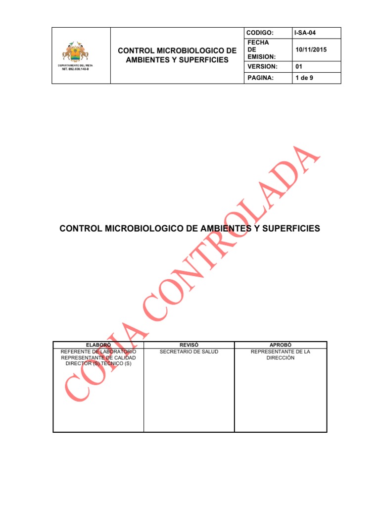 I-Sa-04 Control Microbiologico de Ambientes y Superficies v1 ...
