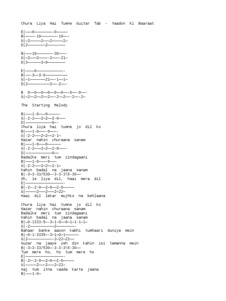Chura Liya Hai Tumne Jo Dil Ko | PDF