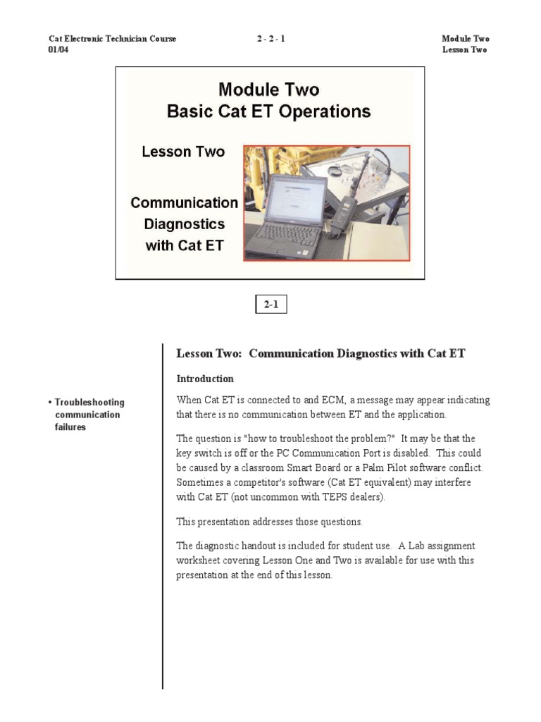 Lesson Two: Communication Diagnostics With Cat ET | PDF | Microsoft ...