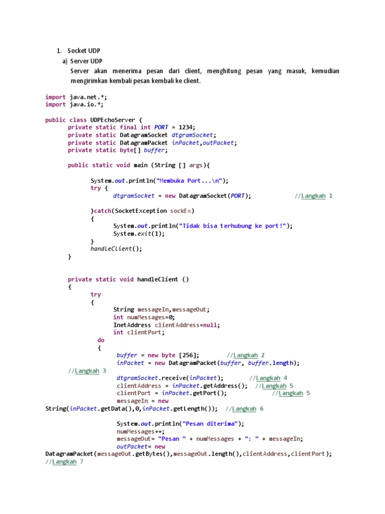 Modul Socket Udp Pdf Network Socket Wide Area Network