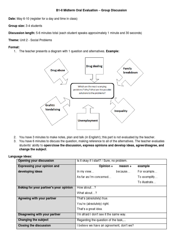 B1-II Midterm Oral Exam Instructions | PDF | Question | Word