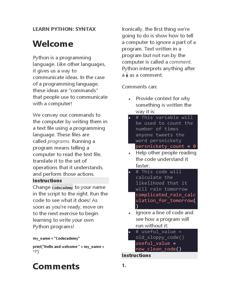 Learn Python | PDF | Exponentiation | Programming Language