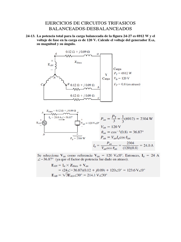 Ejercicios de Circuitos Trifásicos | PDF | Energia electrica | Filosofía natural