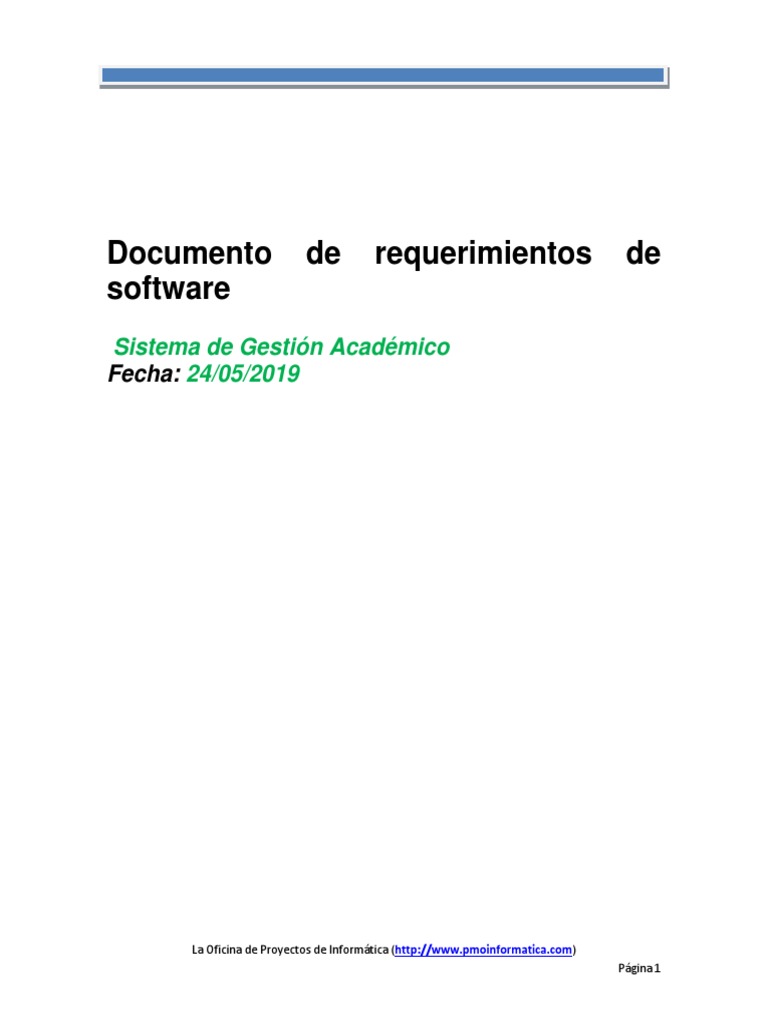 3.-Plantilla Documento Requerimientos de Software | PDF | Software ...