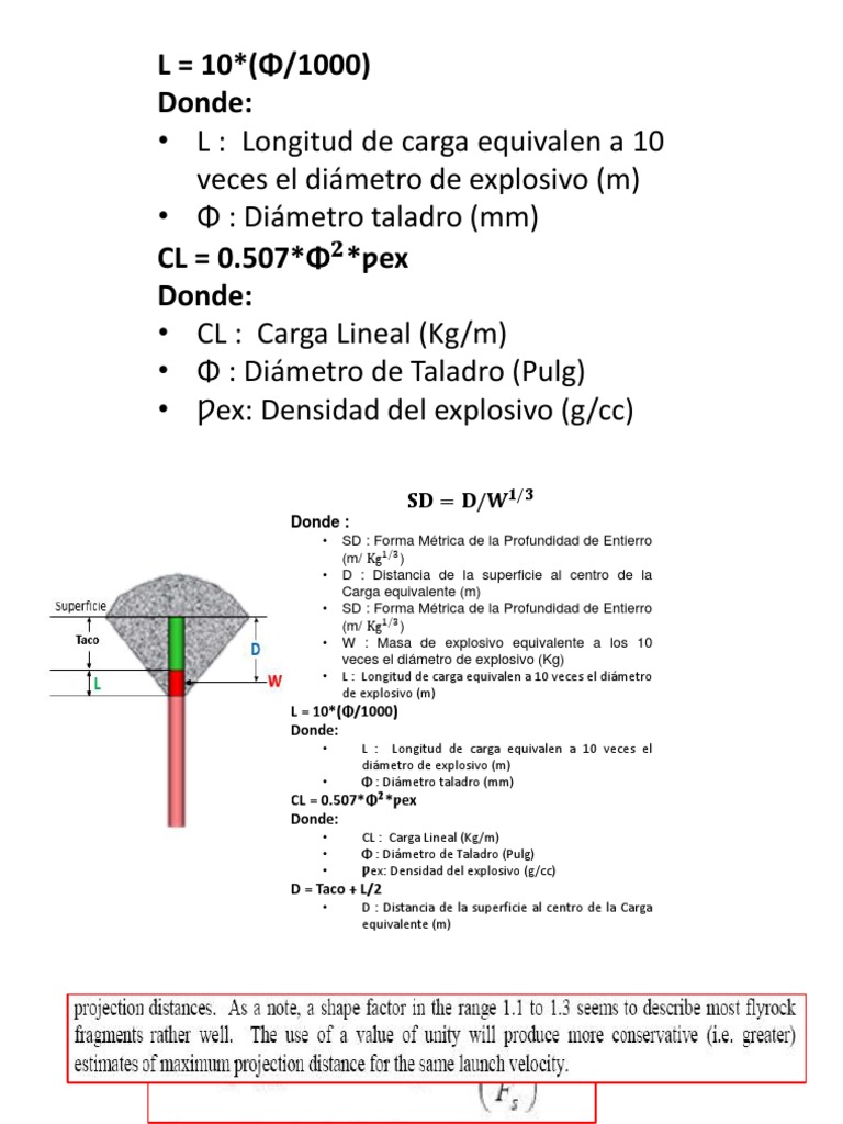CALCULOS Flyrock | PDF