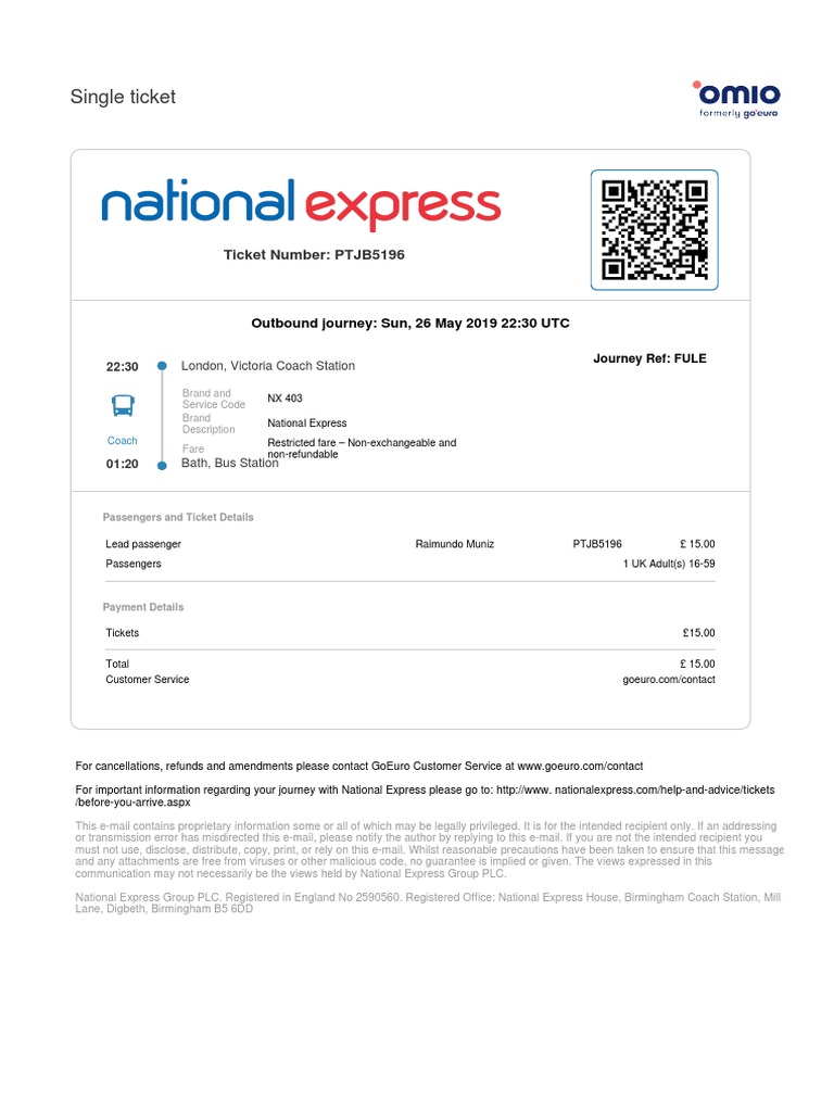 Omio Print Tickets PTJB5196 | PDF | Business