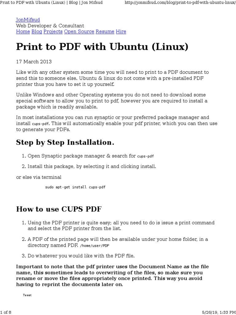 PRINT To PDF UBUNTU | PDF | Media Technology | Computer Architecture