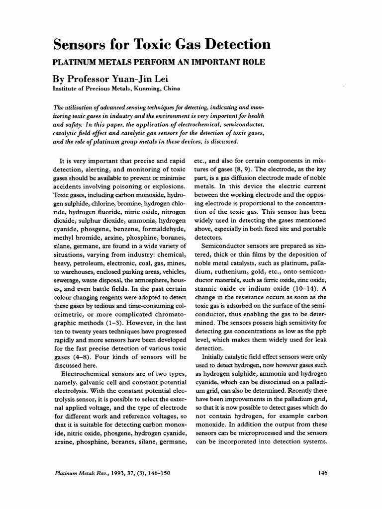 Toxic: Sensors Gas Detection | PDF | Catalysis | Hydrogen