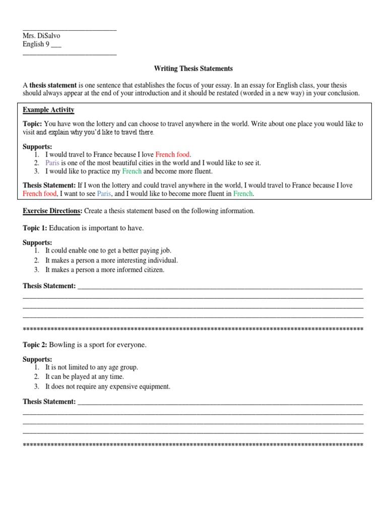 Writing Thesis Statements | PDF | Thesis | Essays