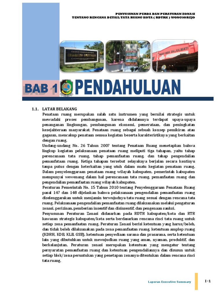Rencana Detail Tata Ruang (RDTR) Kecamatan Wongsorejo | PDF