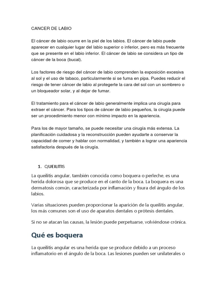 Cancer de Labio | PDF | Herpes Simple | Cáncer