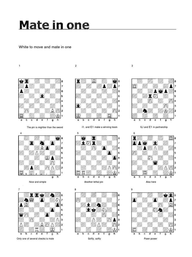 White To Move and Mate in One | PDF