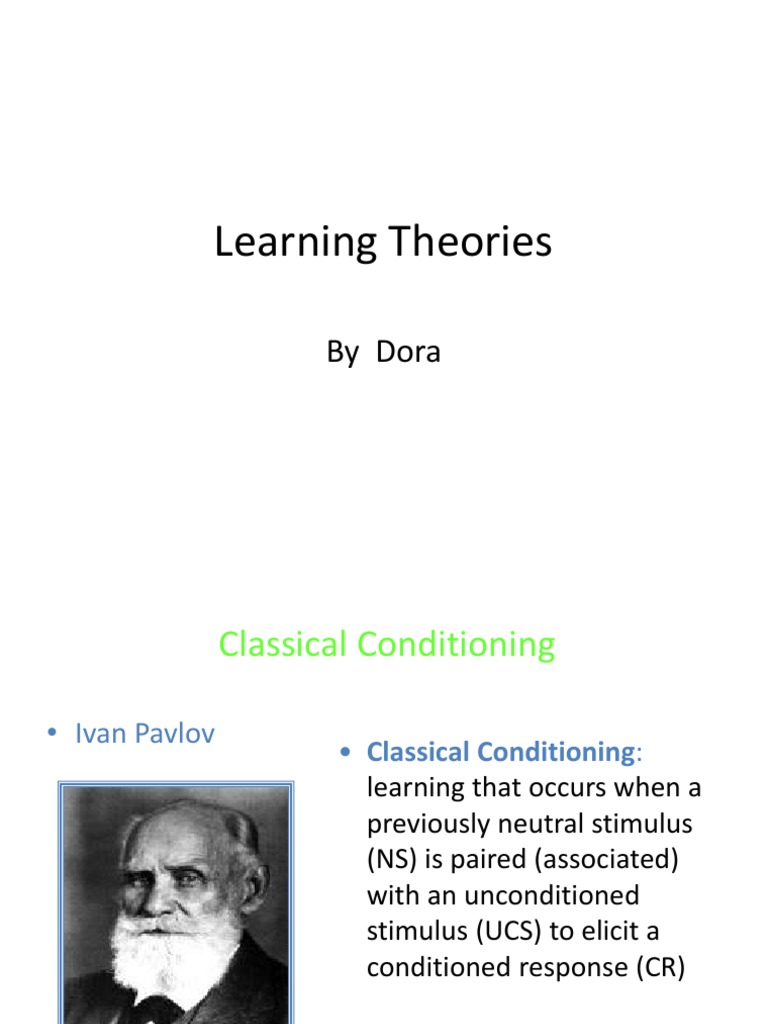 Learning Theories | PDF | Classical Conditioning | Reinforcement