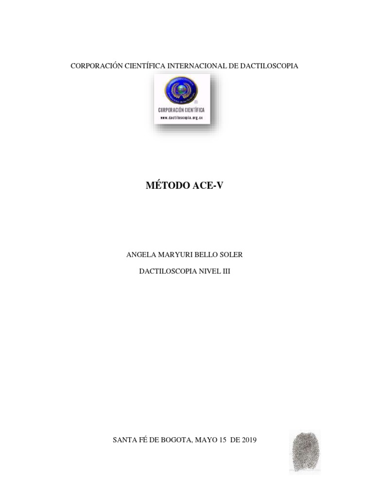 Metodo ACE V | PDF | Huella dactilar | Hipótesis