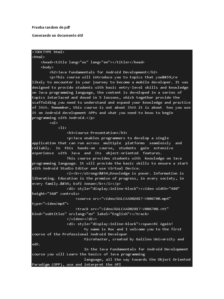 Prueba Random de PDF | PDF | Android (Operating System) | Java ...