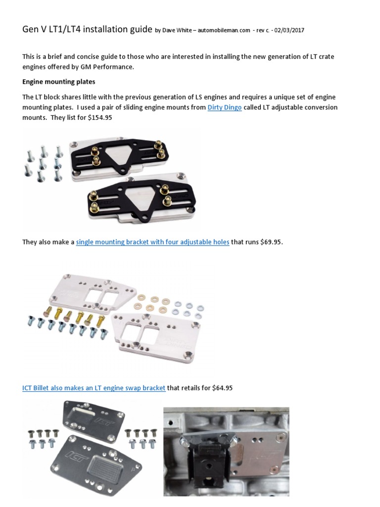 Gen V LT1 and LT4 Installation Guide | PDF | Vehicle Technology | Vehicles