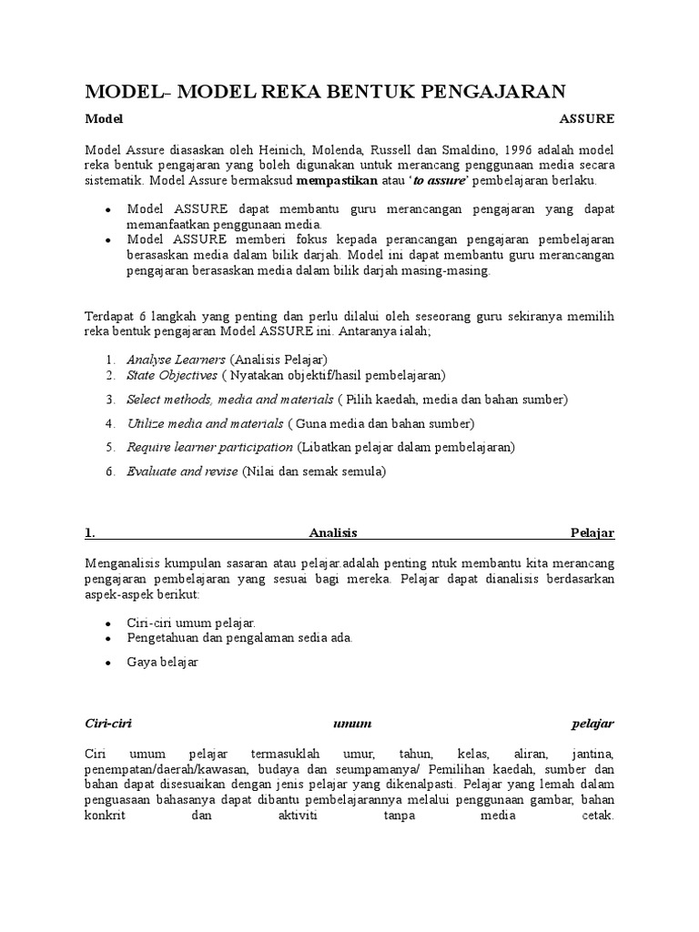 Reka Bentuk Pengajaran 2 | PDF