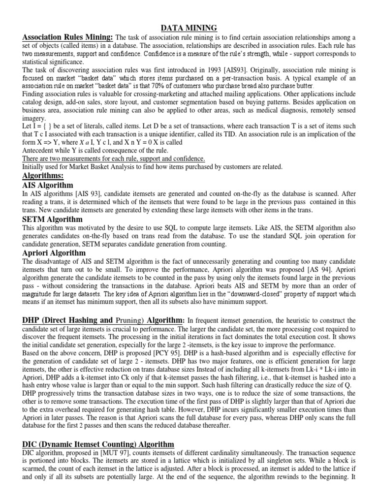 Data Mining Association Rules Mining:: Large | PDF | Statistical ...