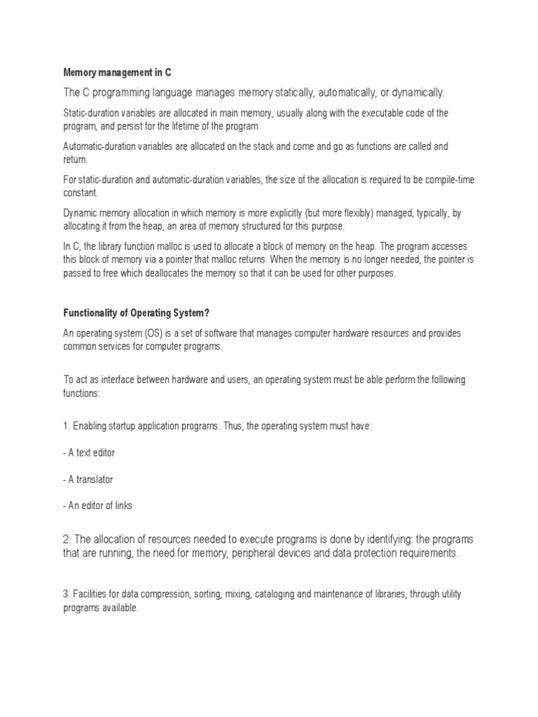 C Questions | PDF | Class (Computer Programming) | Operating System