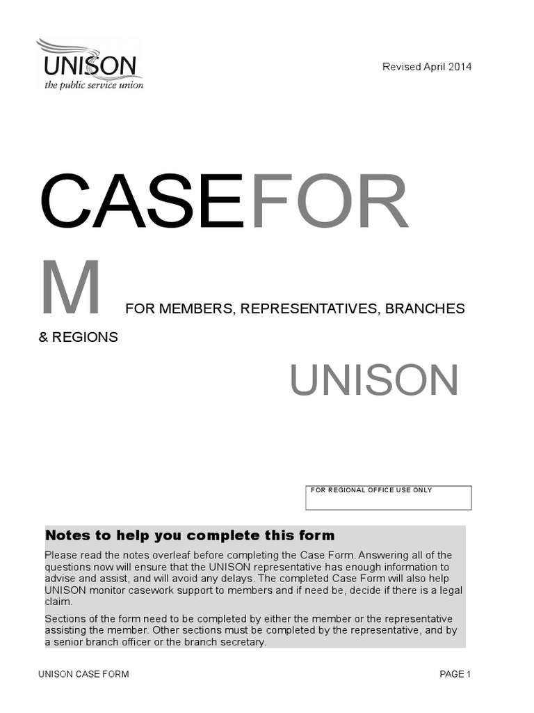 Case Form | PDF | Employment | Social Institutions