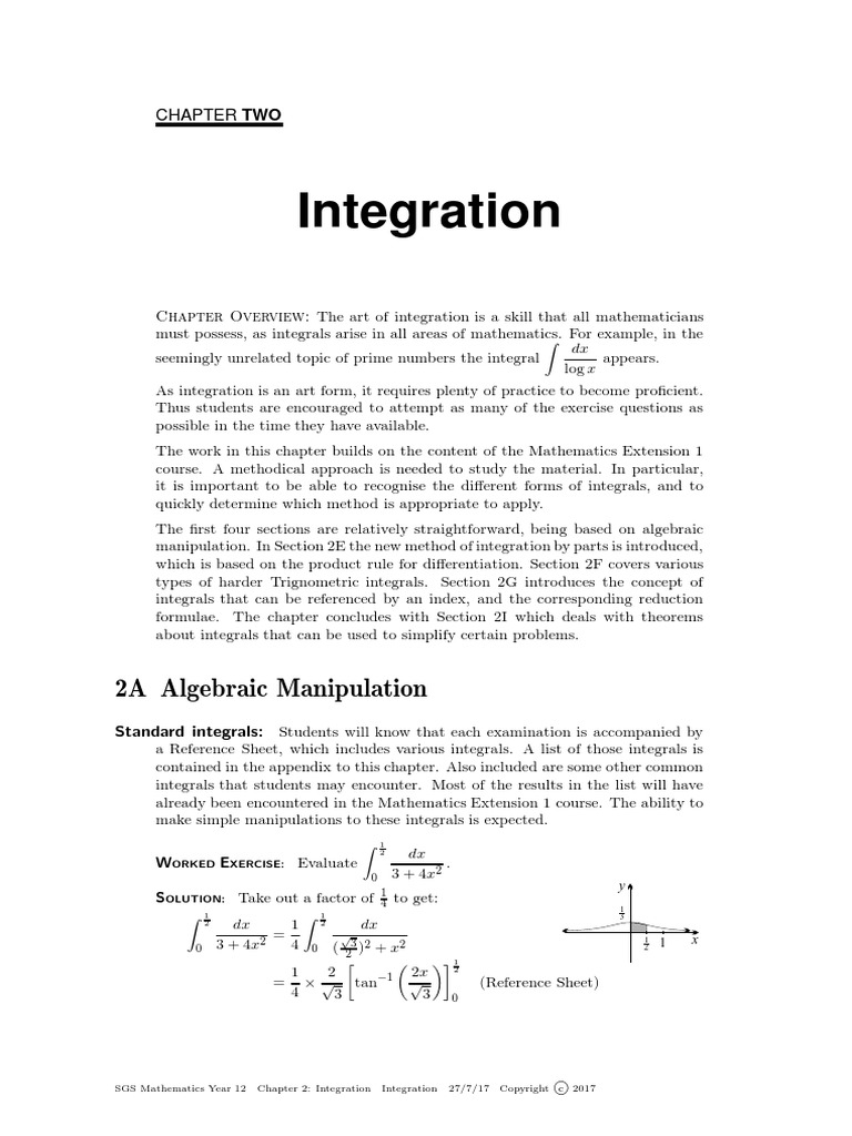 SG Chapter 2 Integration | Download Free PDF | Integral | Fraction ...