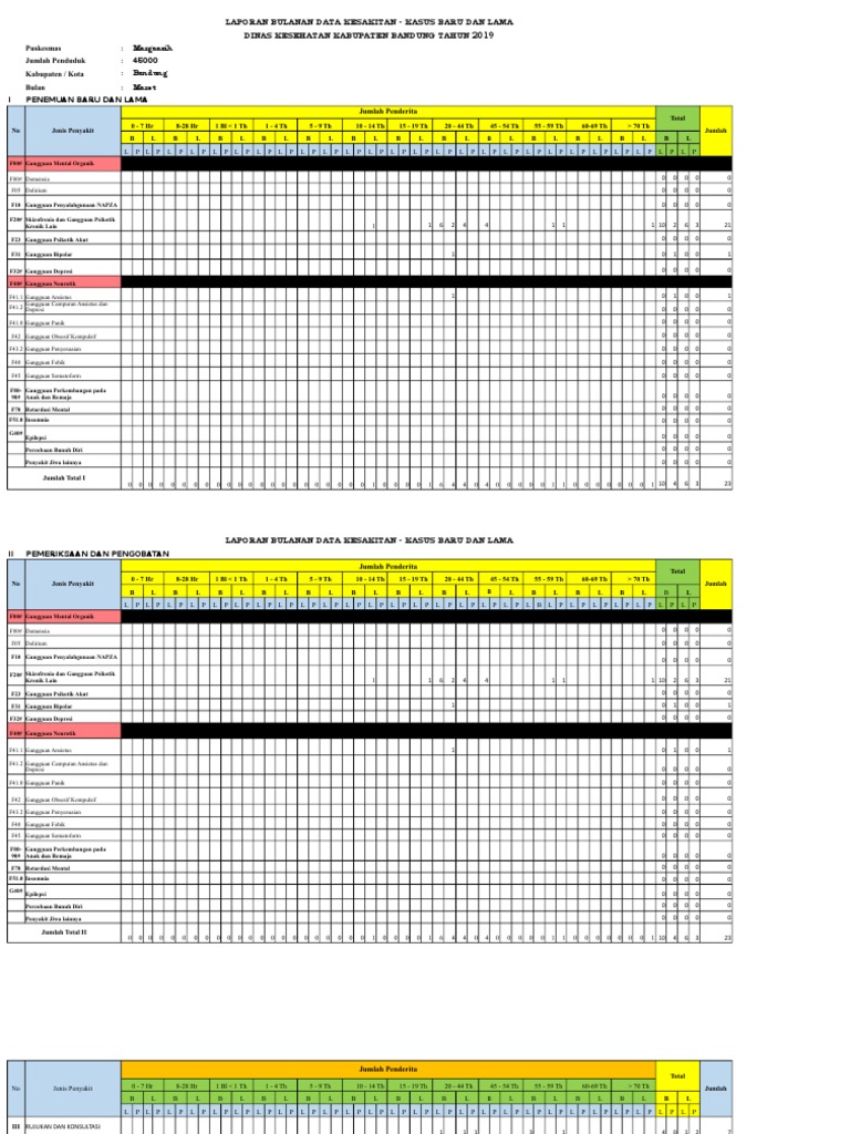 Format Laporan Keswa 2019 | PDF