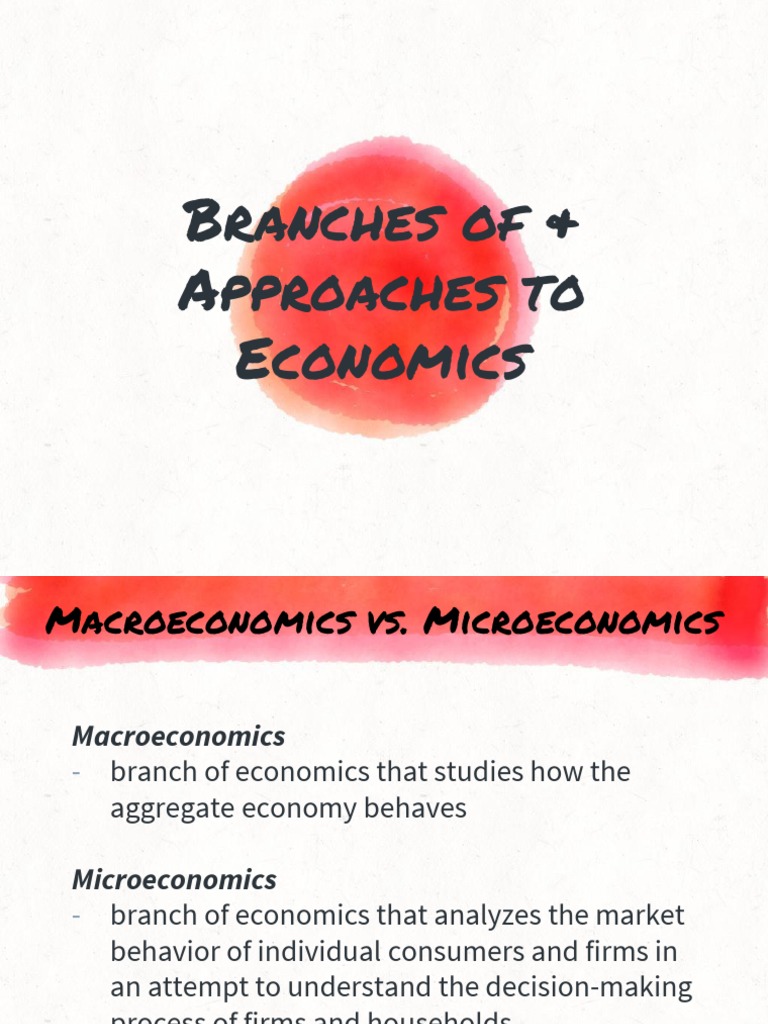 Branches of & Approaches To Economics | PDF | Recession | Inflation