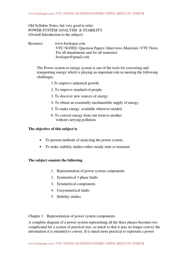 Power System Analysis & Stability | PDF | Electrical Impedance ...