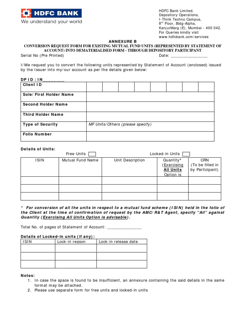 NSDL MF Conversion Request Form (1) | Business