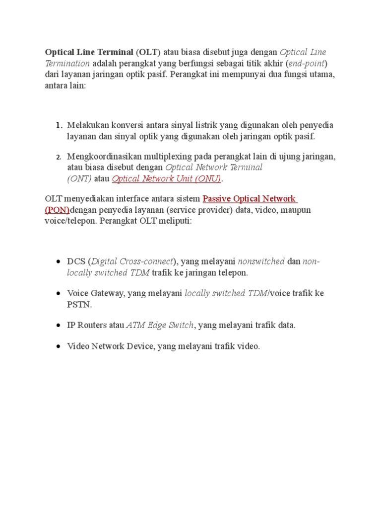 Optical Line Terminal | PDF