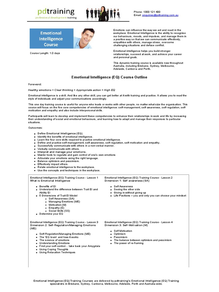 Emotional Intelligence Training Course | PDF | Emotional Intelligence ...