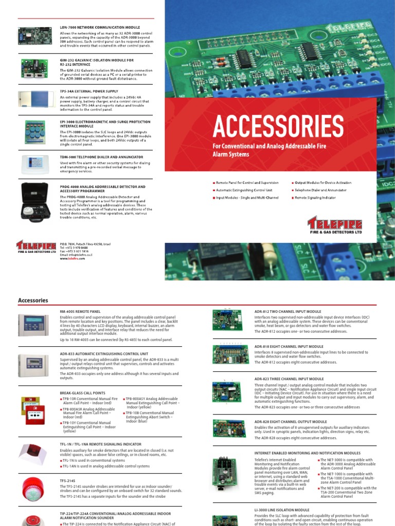 Fire Alarm System Accessories Overview | PDF | Switch | Input/Output