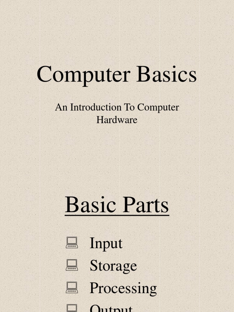 Computer Basics: An Introduction To Computer Hardware | PDF