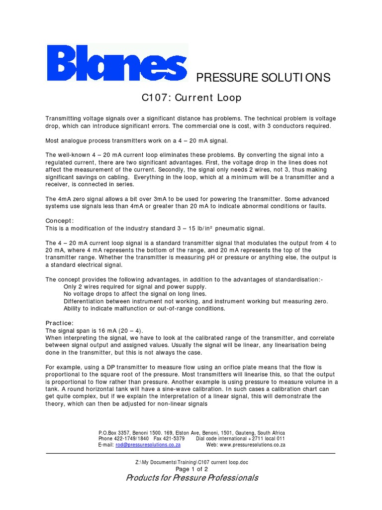 Understanding the 4-20 mA Current Loop Standard: Advantages, Concept ...