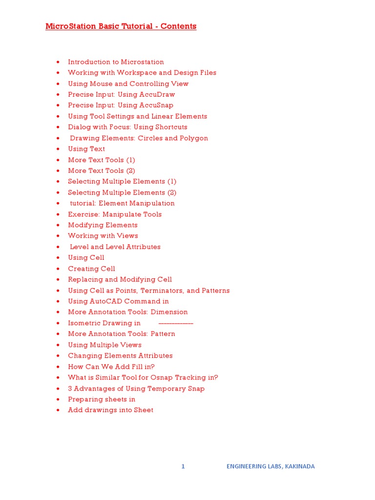 MicroStation Basic Tutorial Final | PDF | Graphical User Interfaces | Library (Computing)