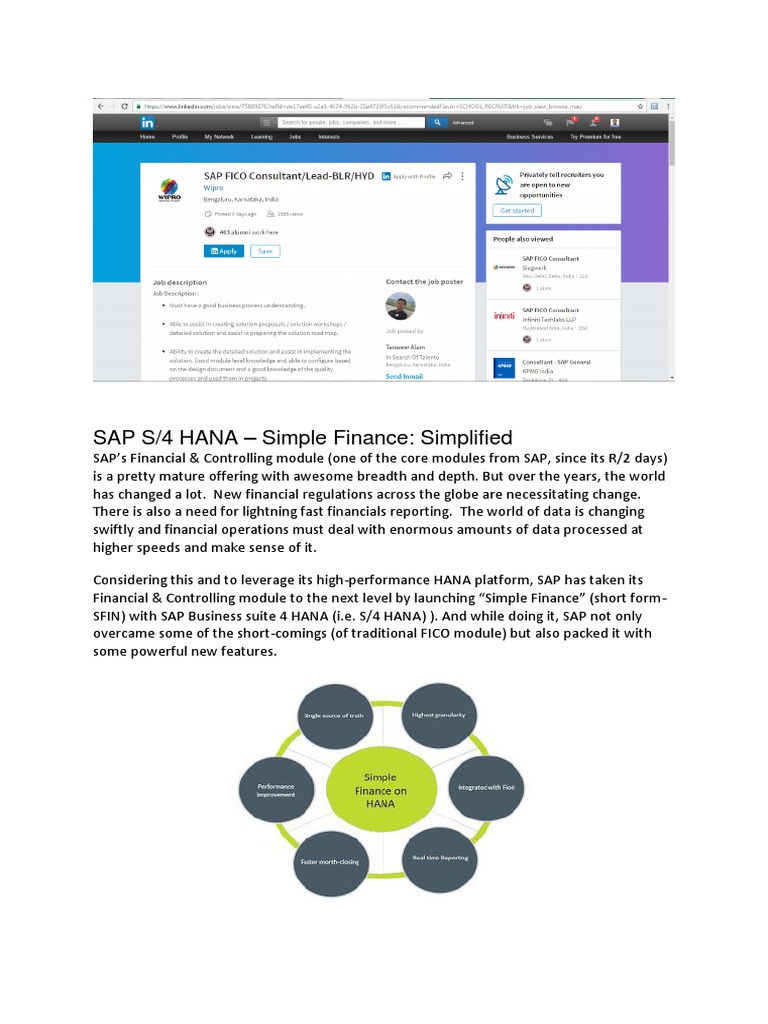 Sap S/4 Hana - Simple Finance: Simplified | PDF | Sap Se | Information ...